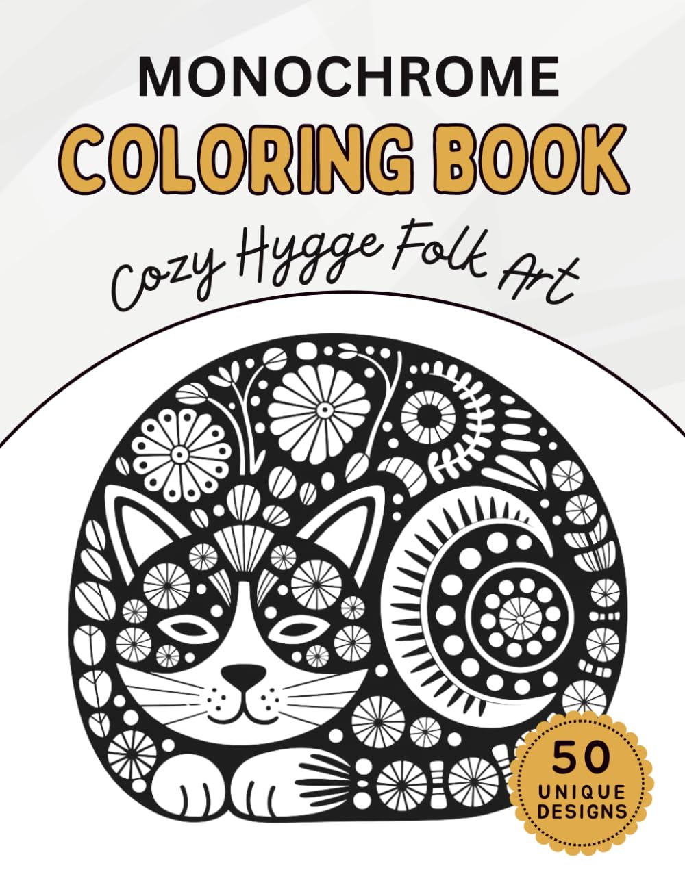 Amazon.com: Monochrome Coloring Book : Cozy Hygge Folk Art: One Color ...