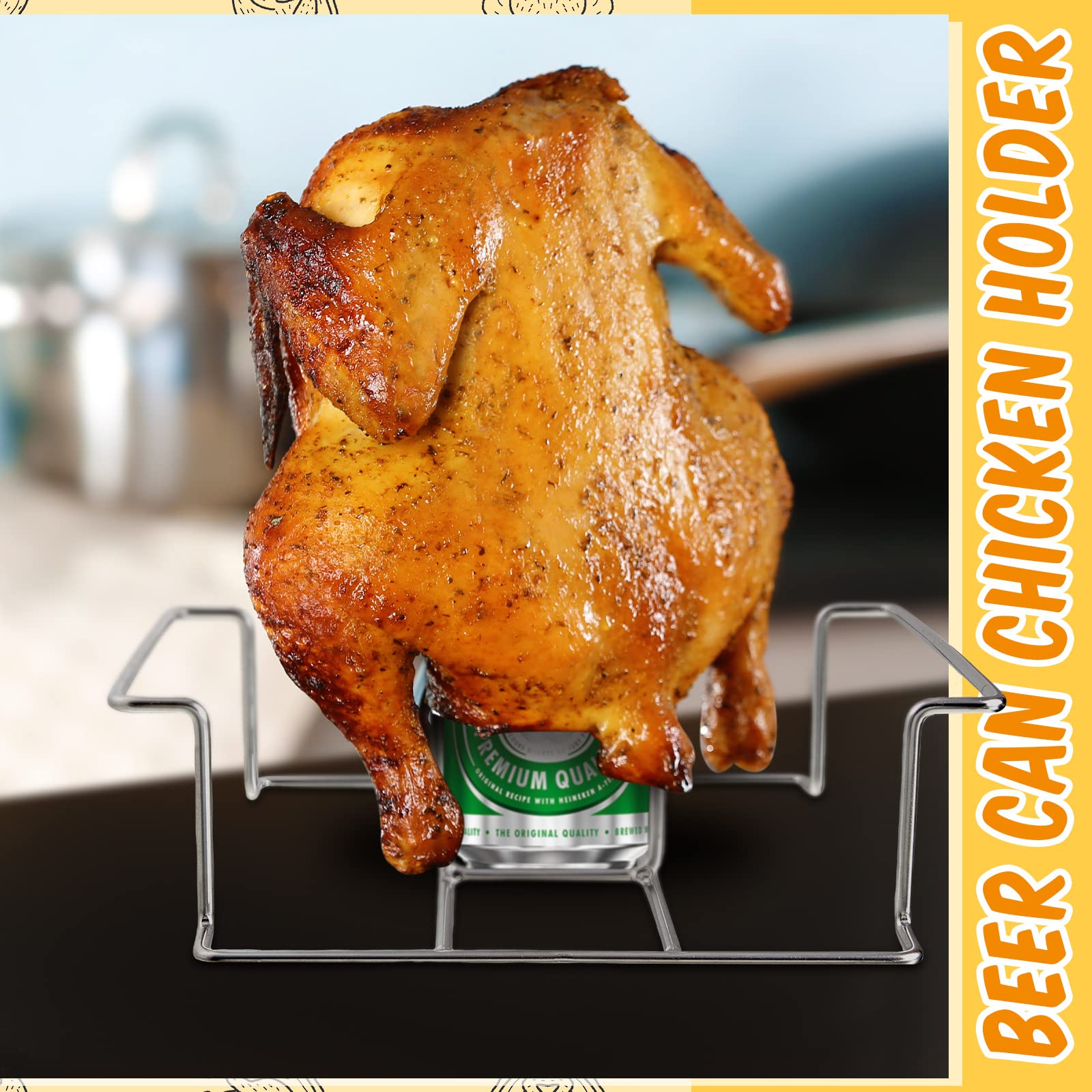 Beer Can Chicken Stand Yaomiao 4 Pack Stainless Steel Beer Can Chicken