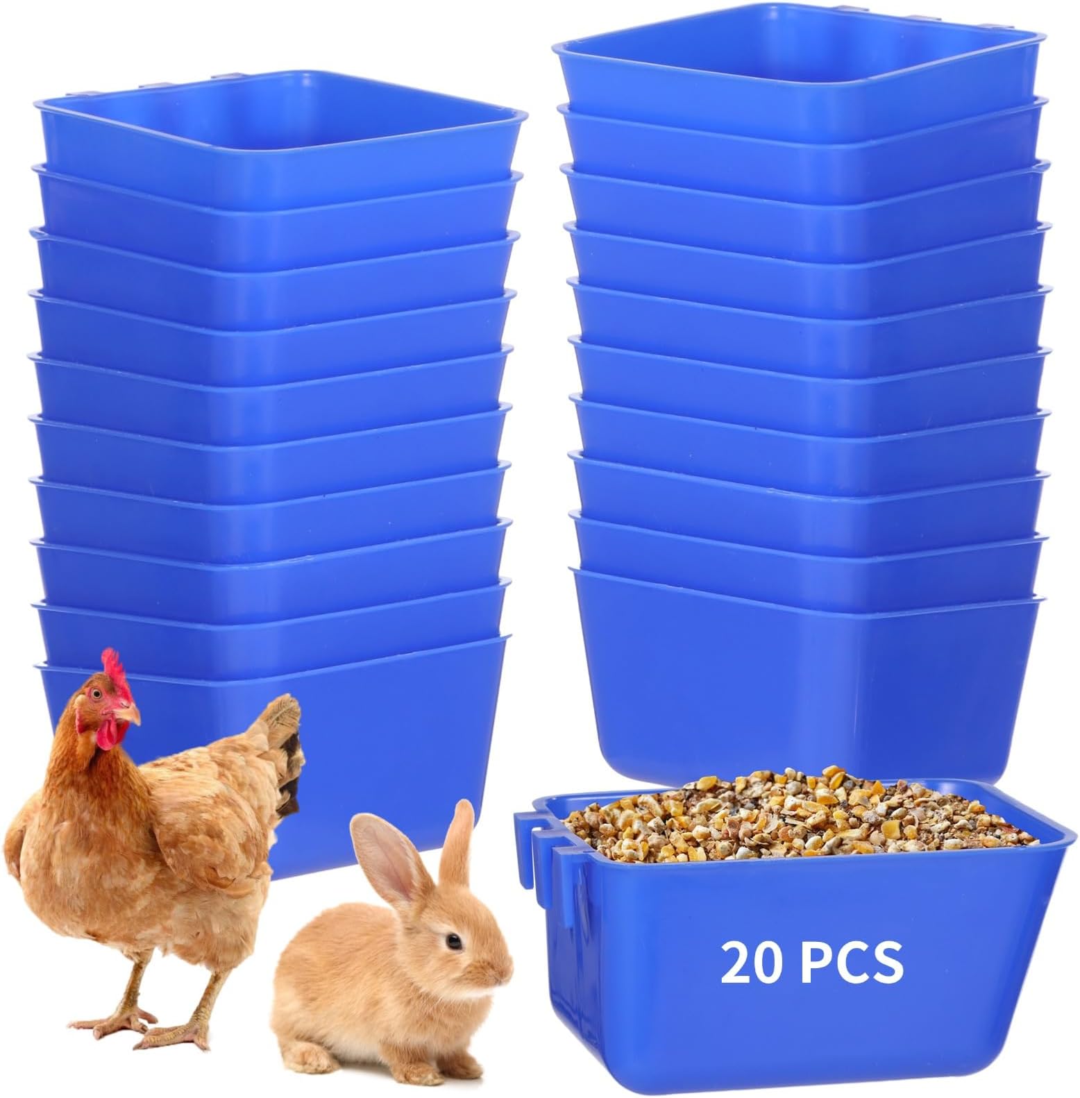 Amazon.com : AMZSYLV 12 Pack Rabbit Feeder Waterer Chicken 15OZ Guinea ...