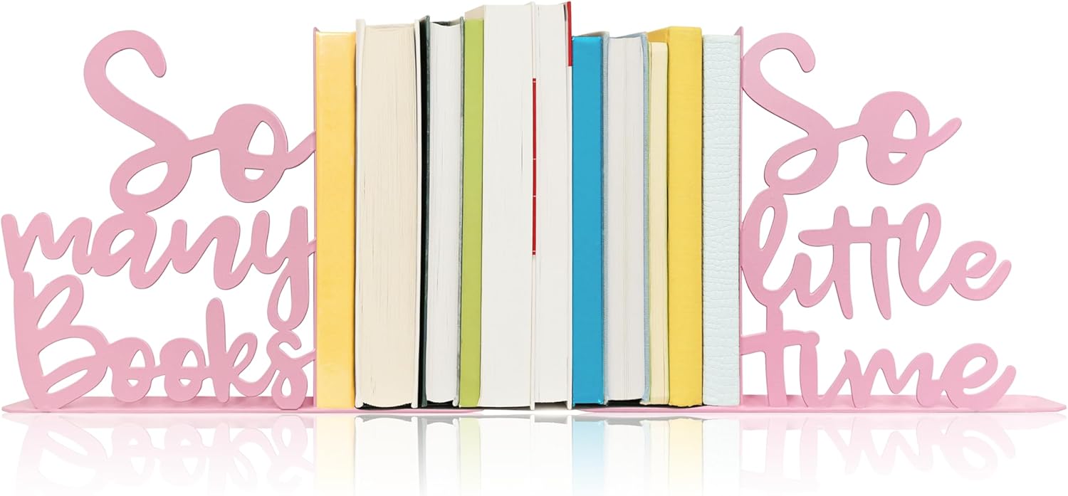 Amazon.com: So Many Books, So Little Time Metal Bookends, Kids Bookends ...