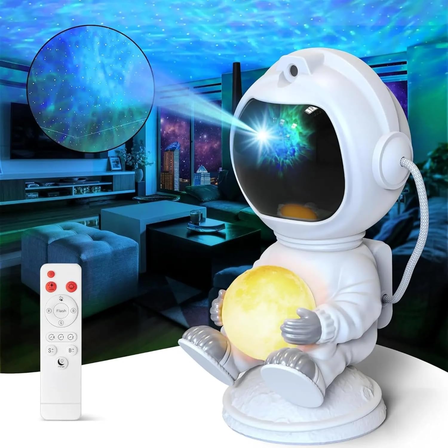 Star Projector Galaxy Night Light - Astronaut Space Projector, Starry ...