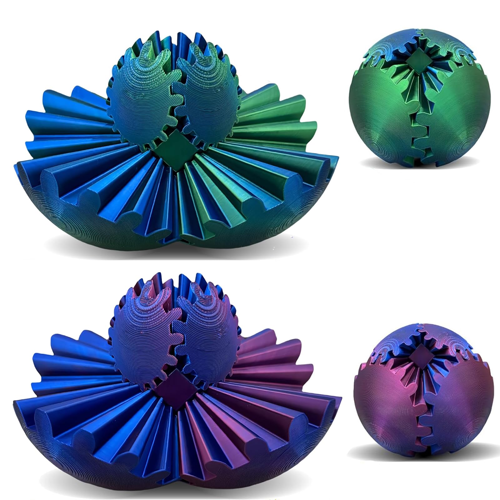 Amazon.com: 2pcs Gear Ball, 3D Printed Gear Ball Spin Ball or Cube ...
