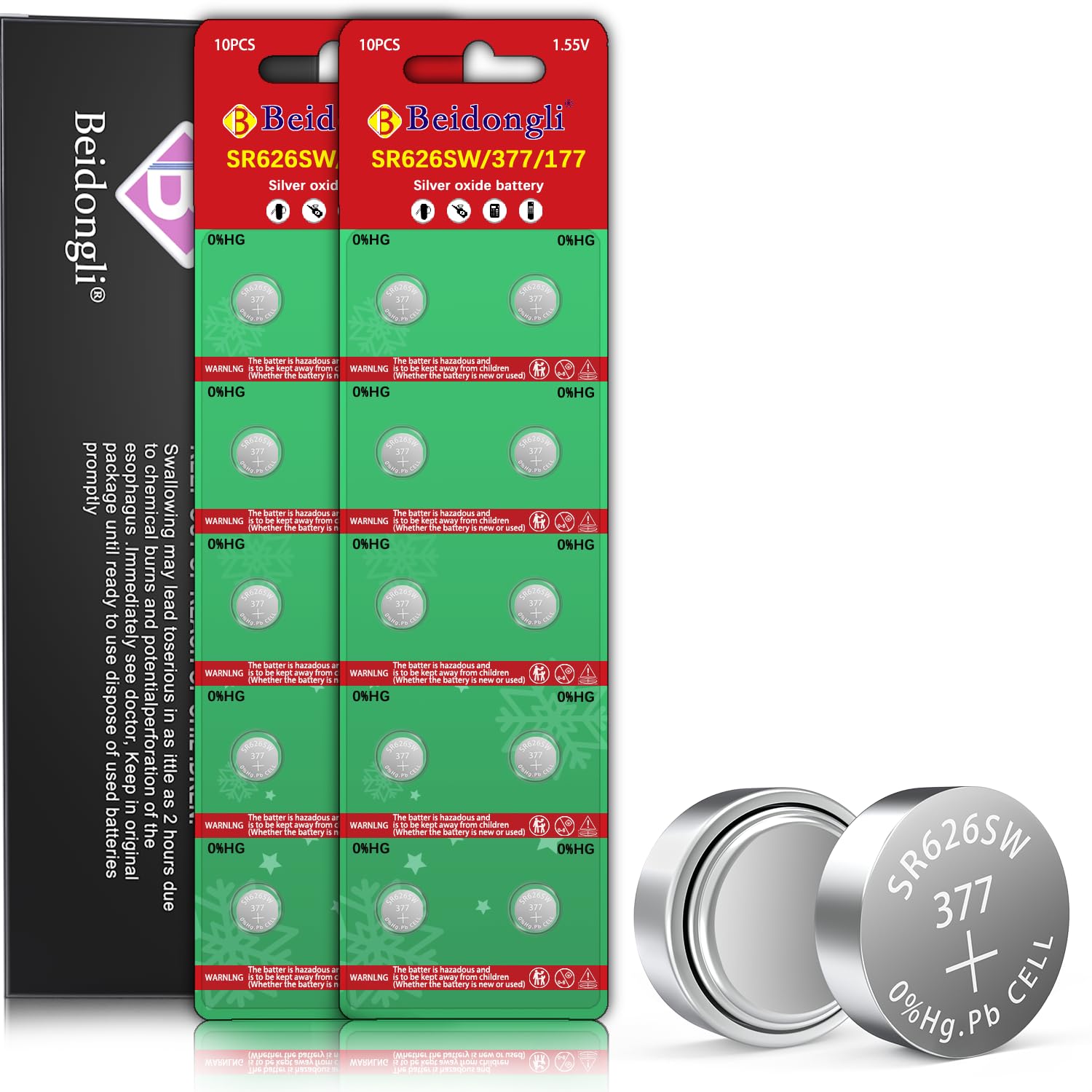 Snapklik.com : SR626SW Watch Batteries 377 376 AG4 LR626 1.55V Button ...