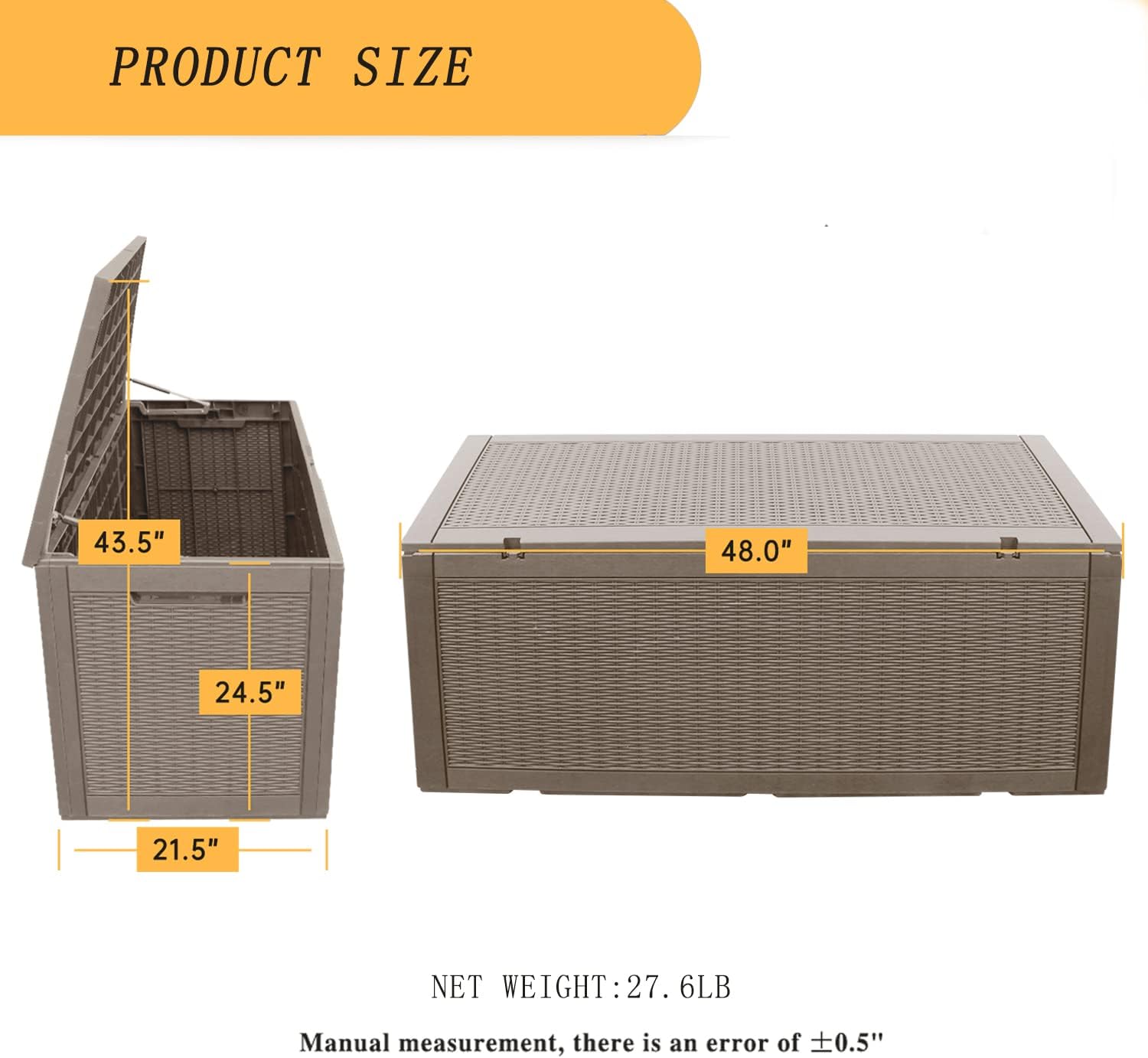 Dopinmin Caja de almacenamiento impermeable para exteriores, 100 ...