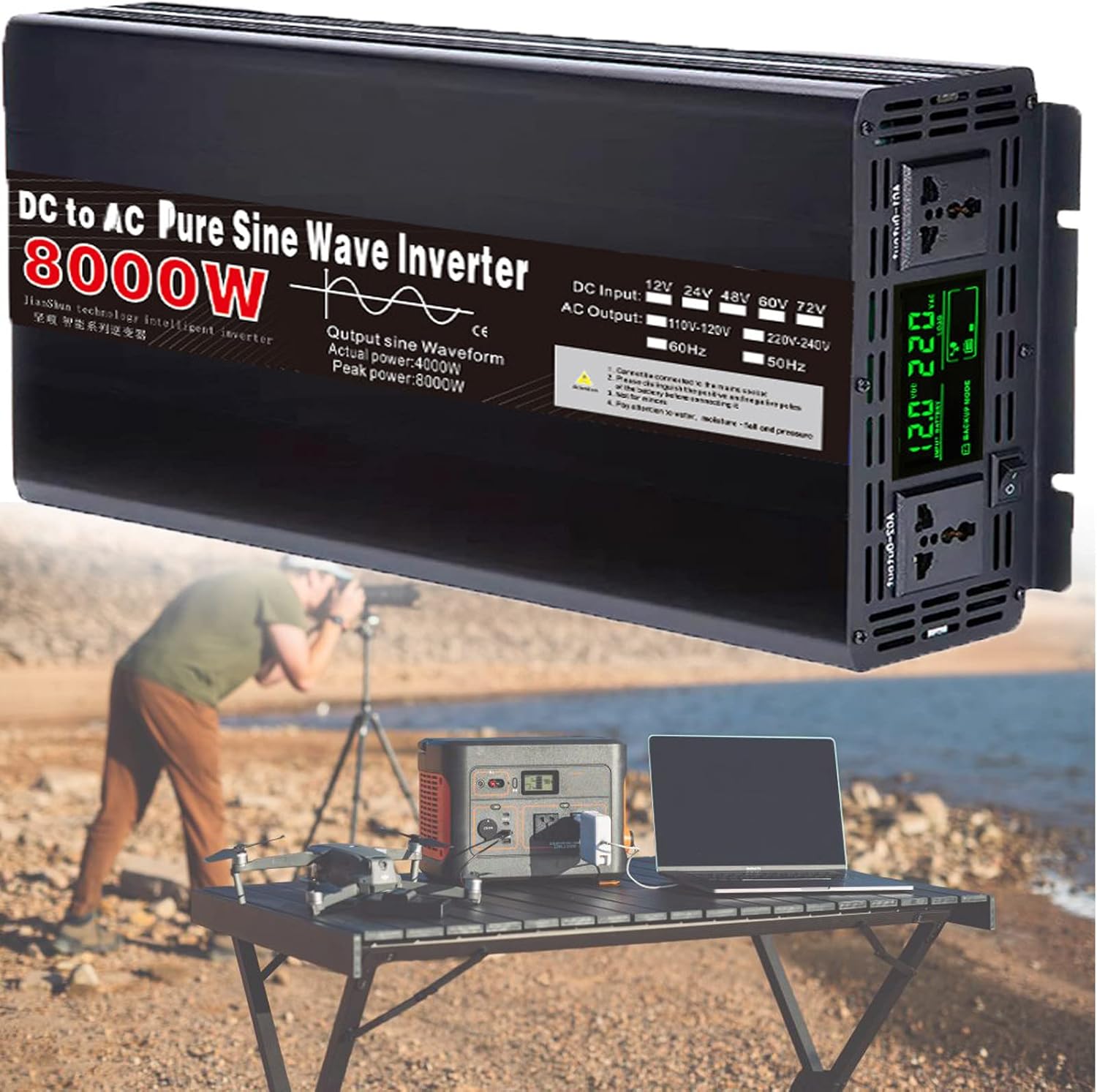 Amazon.com: Transformer 4000W 5000W 8000W 10000W 12000W Pure Sine Wave Power Inverter DC 12V 24V ...