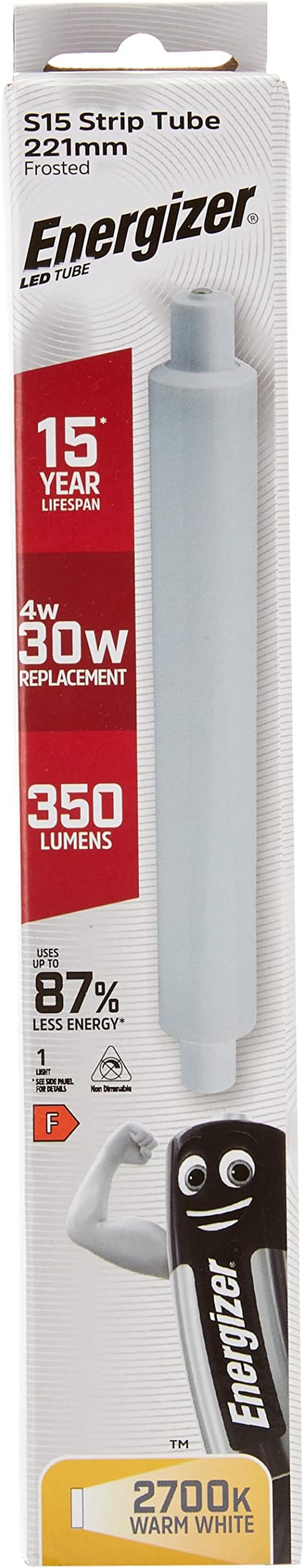 Energizer LED Strip Lightbulb - Warm White, 4W S15s, Energy Efficient ...