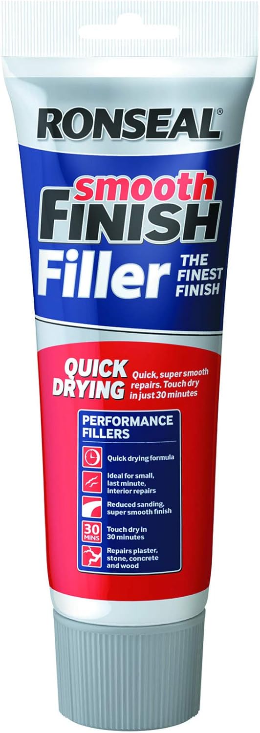 Ronseal Smooth Finish Filler Quick Drying Filler 330g, White : Amazon ...