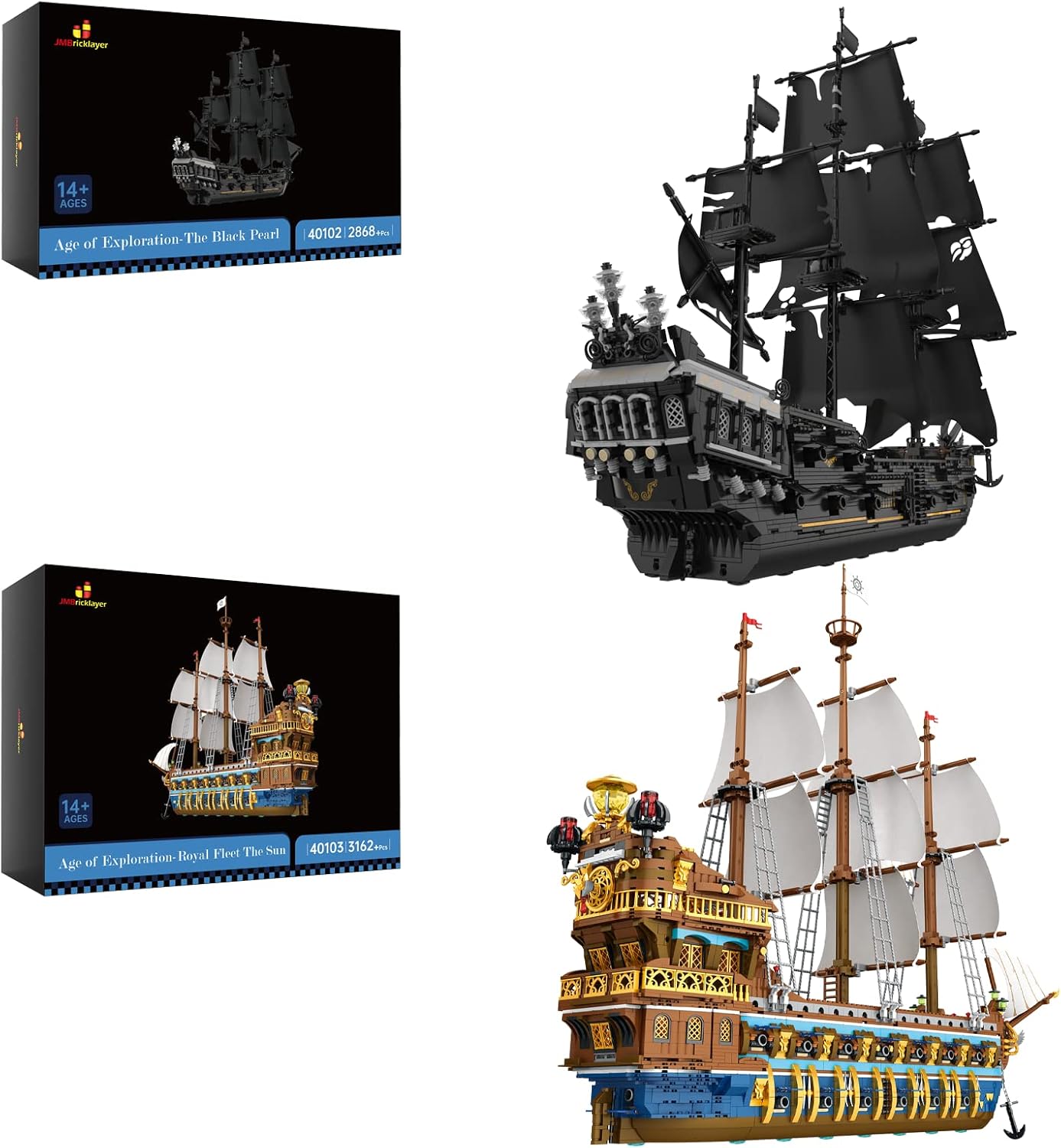 Amazon.com: JMBricklayer Pirate Ship Model Building Sets, Mysterious ...