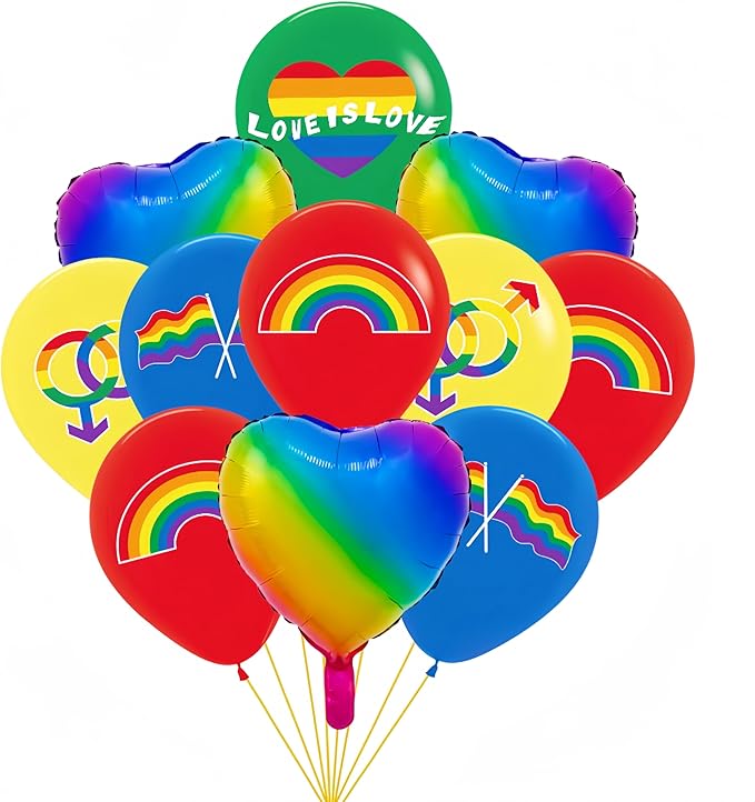 Amazon.com: Gay Pride Month Balloons/Love is Love Rainbow Balloons/LGBT ...