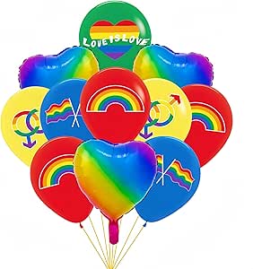 Amazon.com: Gay Pride Month Balloons/Love is Love Rainbow Balloons/LGBT ...