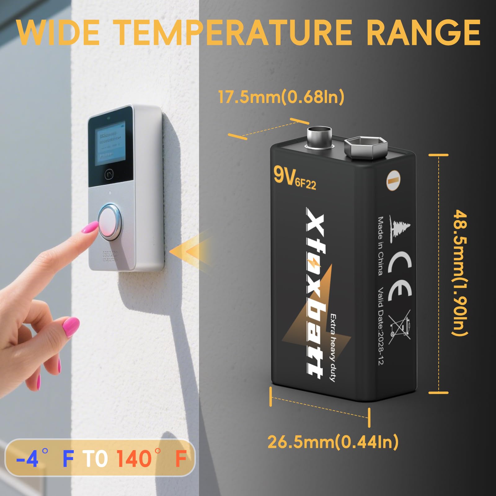 Snapklik.com : 9V Batteries Carbon 6F22 9 Volt Battery For Smoke/CO ...