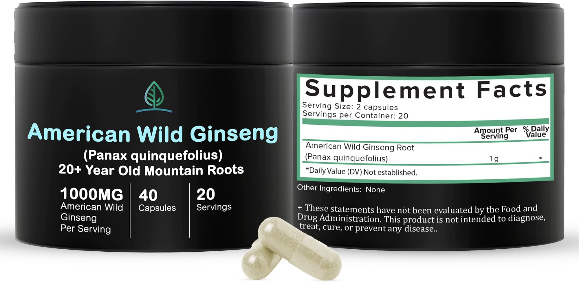 Amazon.com: Holistic Bin Wild American Ginseng Capsules Pure Organic ...