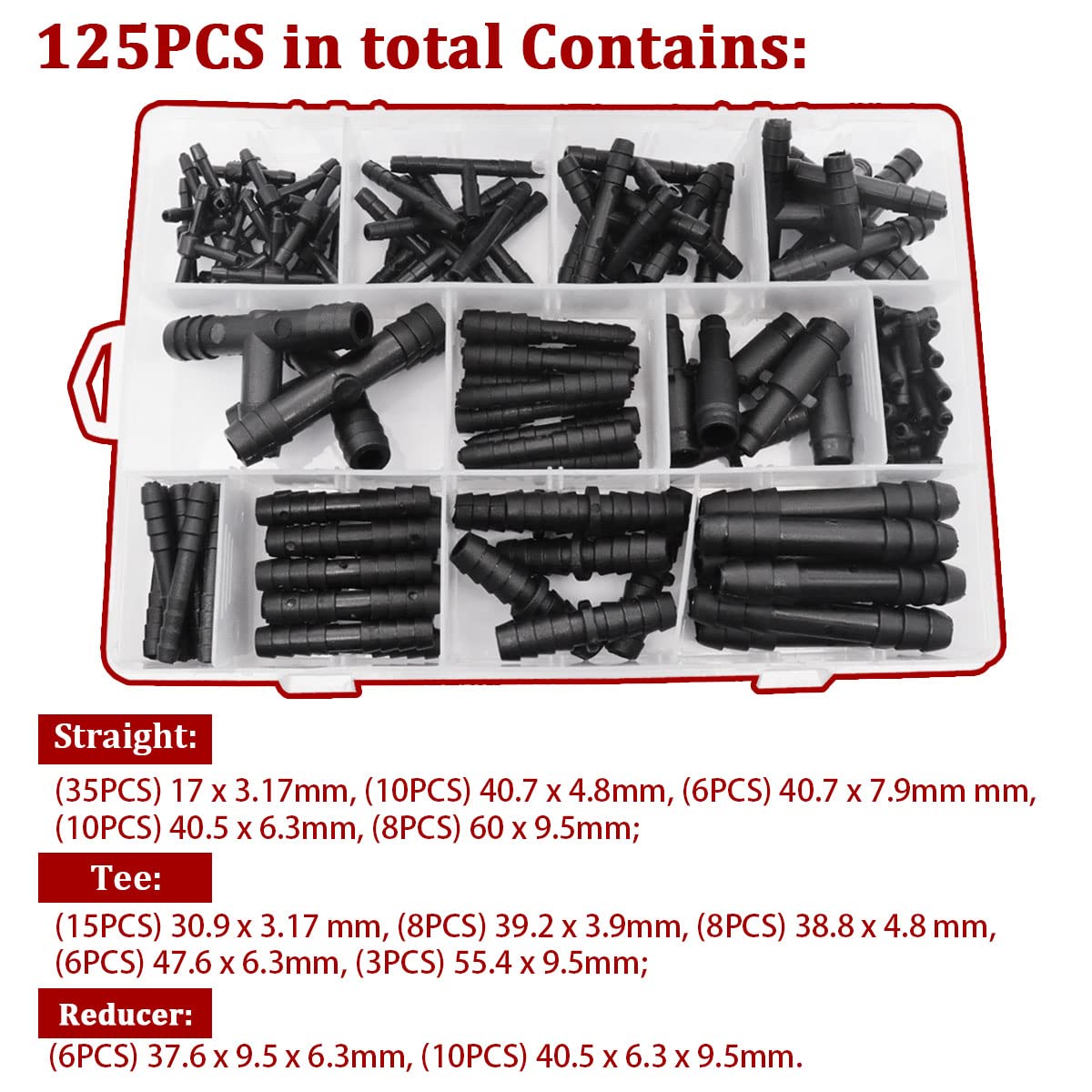 Snapklik.com : Vacuum Connector Assortment Kit,Universal Black Barbed ...