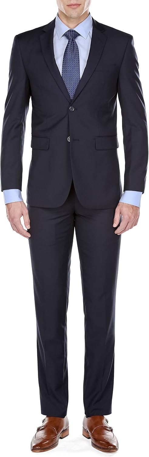 Fino Uomo Men's Classic Fit Suits, Navy, 36Sx30W (2-Piece) at Amazon ...
