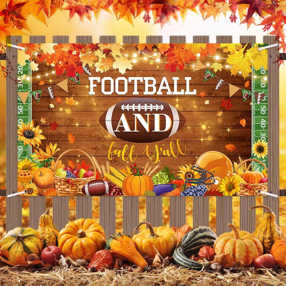 Amazon.com : AIBIIN Football and Fall Y'all Backdrop Autumn Football ...