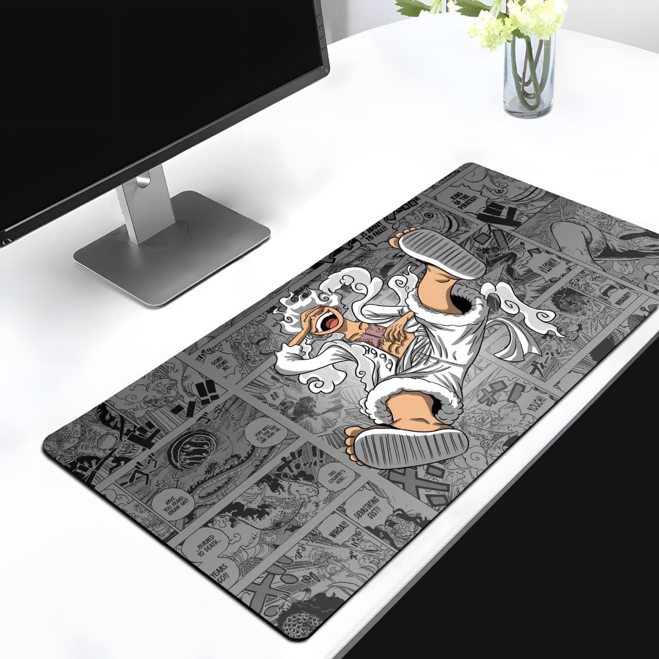 SoulAbiti One Piece Luffy Gear 2 Mouse Pad - 23.6 x 11 Inches Desk Pad ...