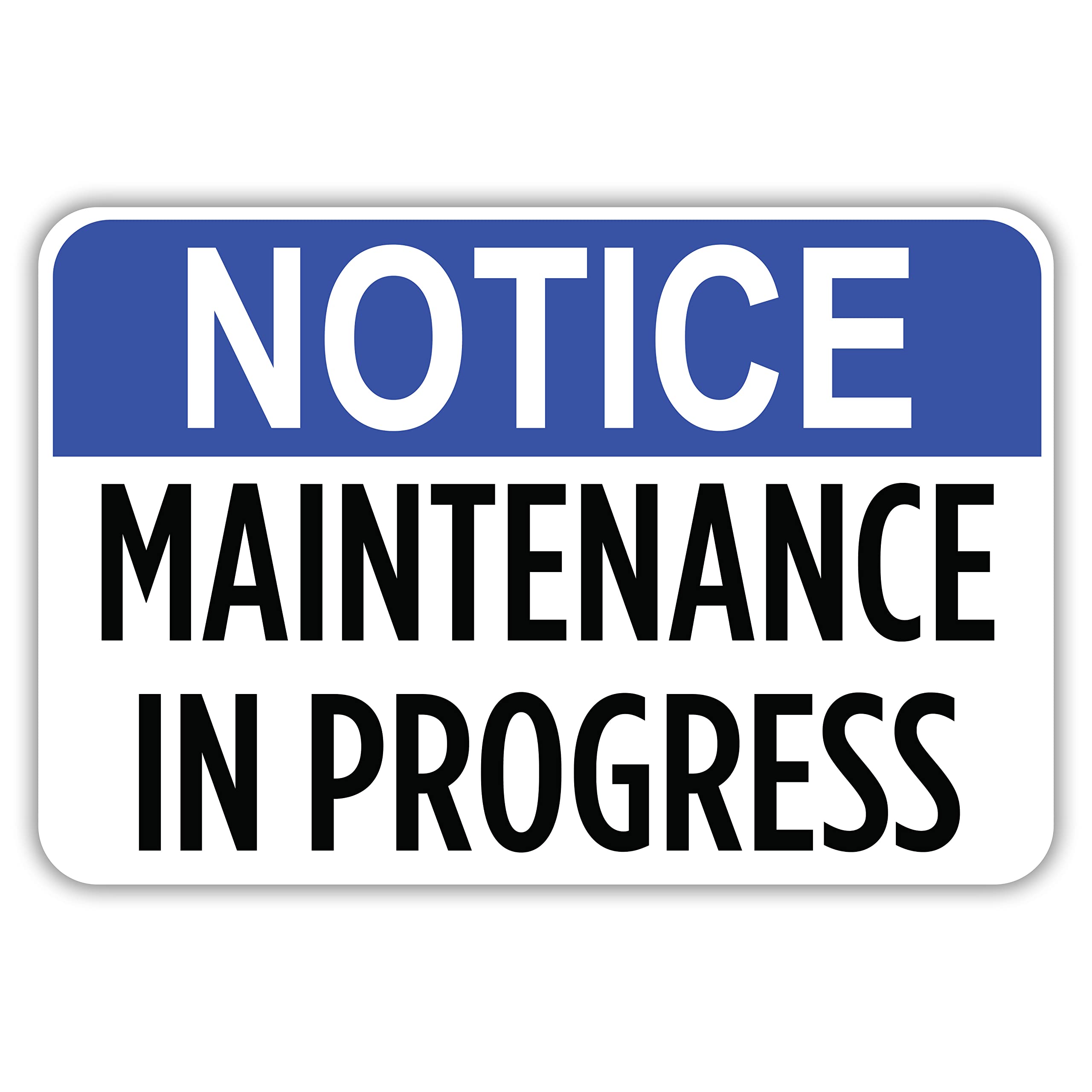 Amazon.com: Notice Maintenance In Progress Aluminum Sign - Metal Sign ...