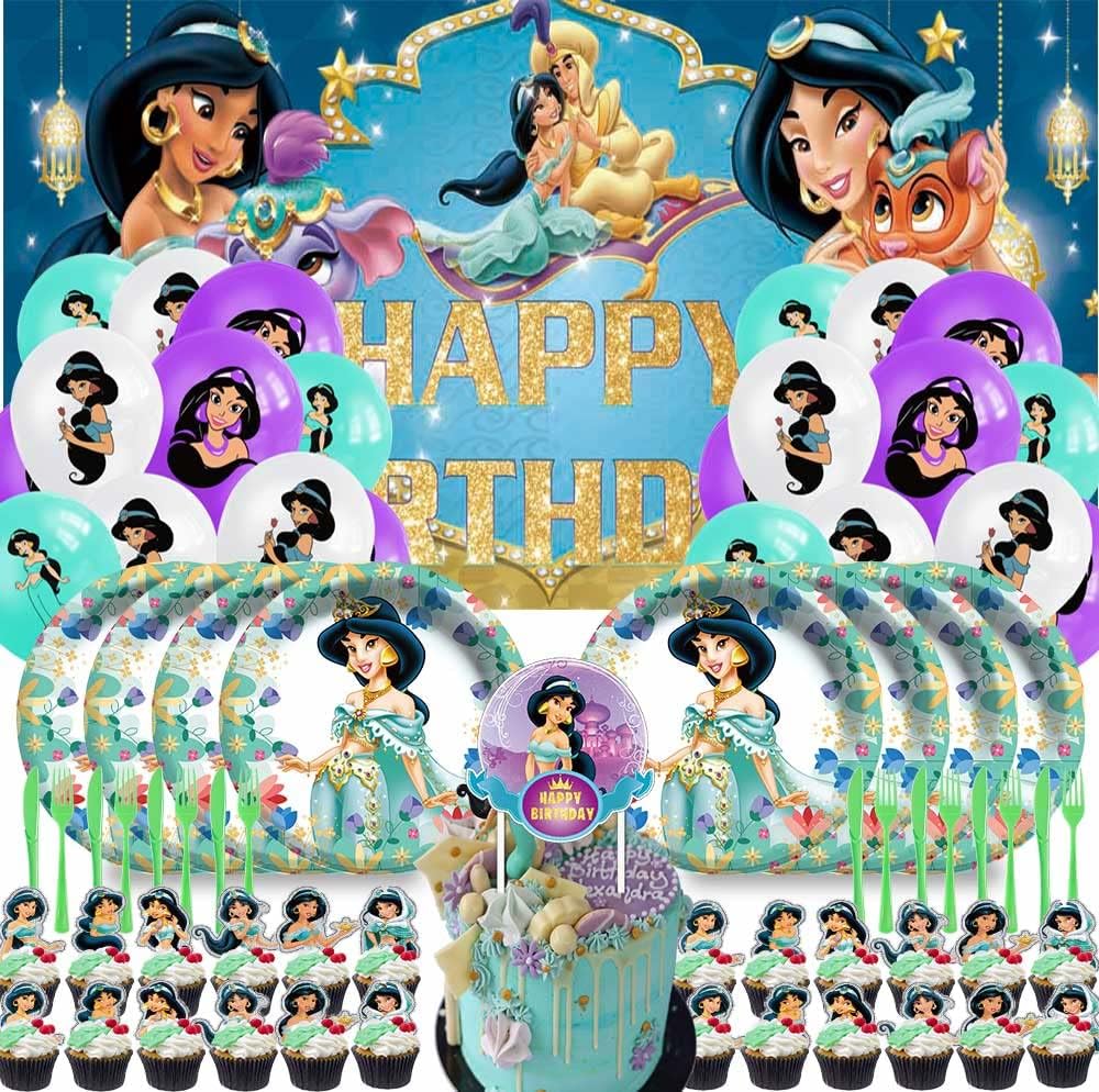Amazon.com: Princess Jasmine Party Supplies Plates Decorations Birthday ...