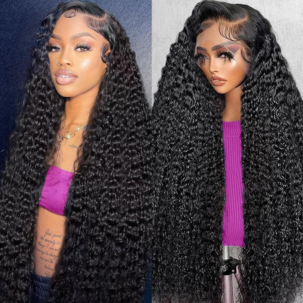Amazon.com : Bling Hair Princess 30 Inch Deep Wave Lace Frontal Wigs ...