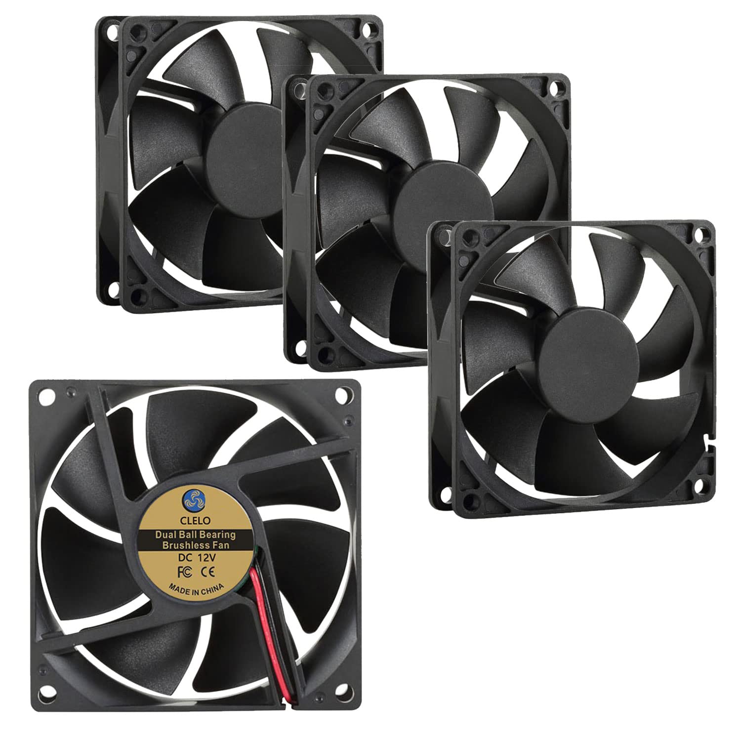 CLELO 8025 Fan DC 12V, 80mm Slim Silent Cooler Radiator Cooling Fan ...