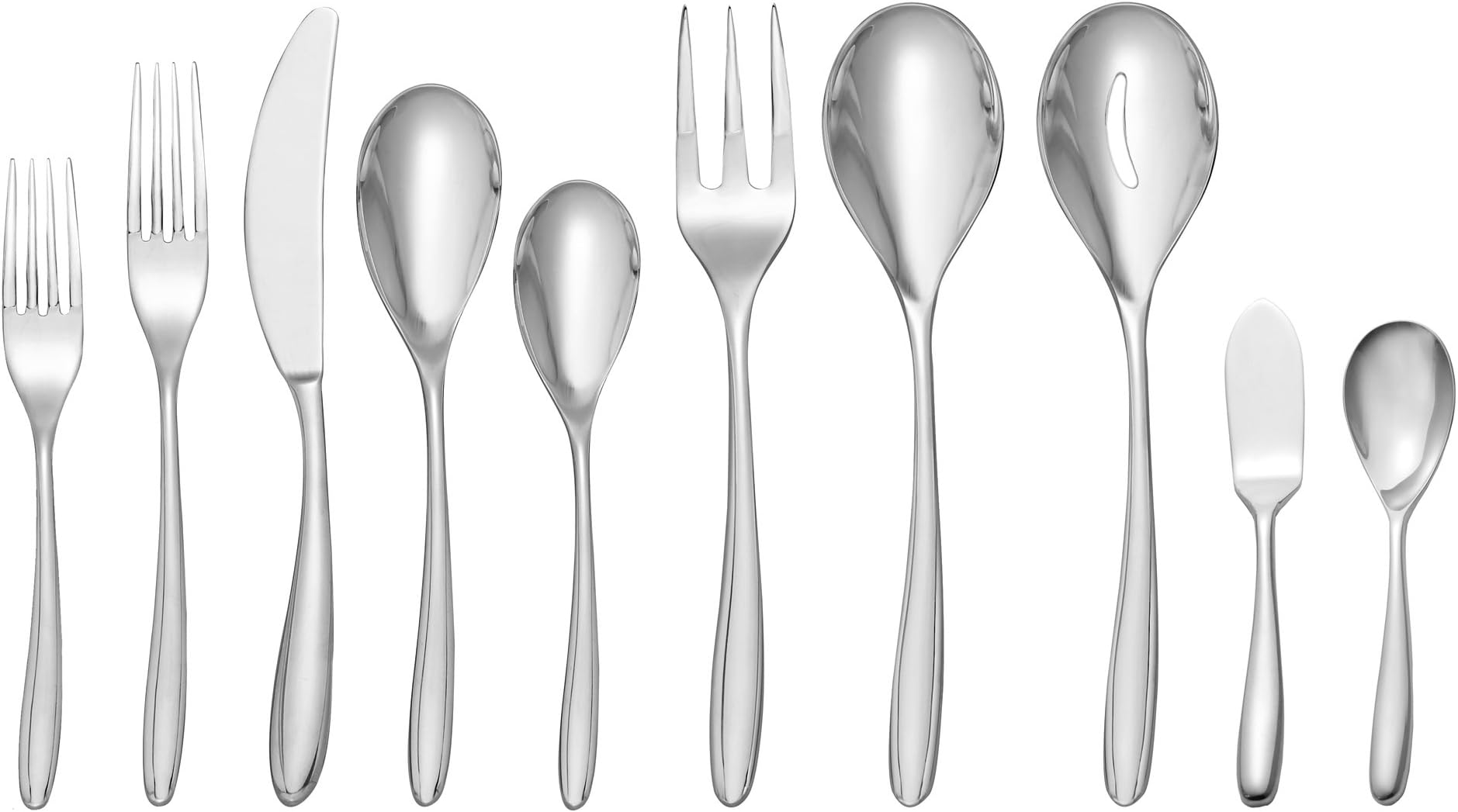 Amazon.com | nambe Bend Flatware, 45-Pc Set, 18/10 Mirror Stainless ...