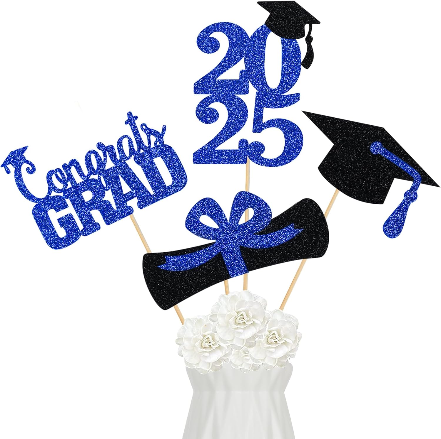 Amazon.com: 24Pcs Blue 2025 Graduation Centerpieces Sticks, Graduation ...