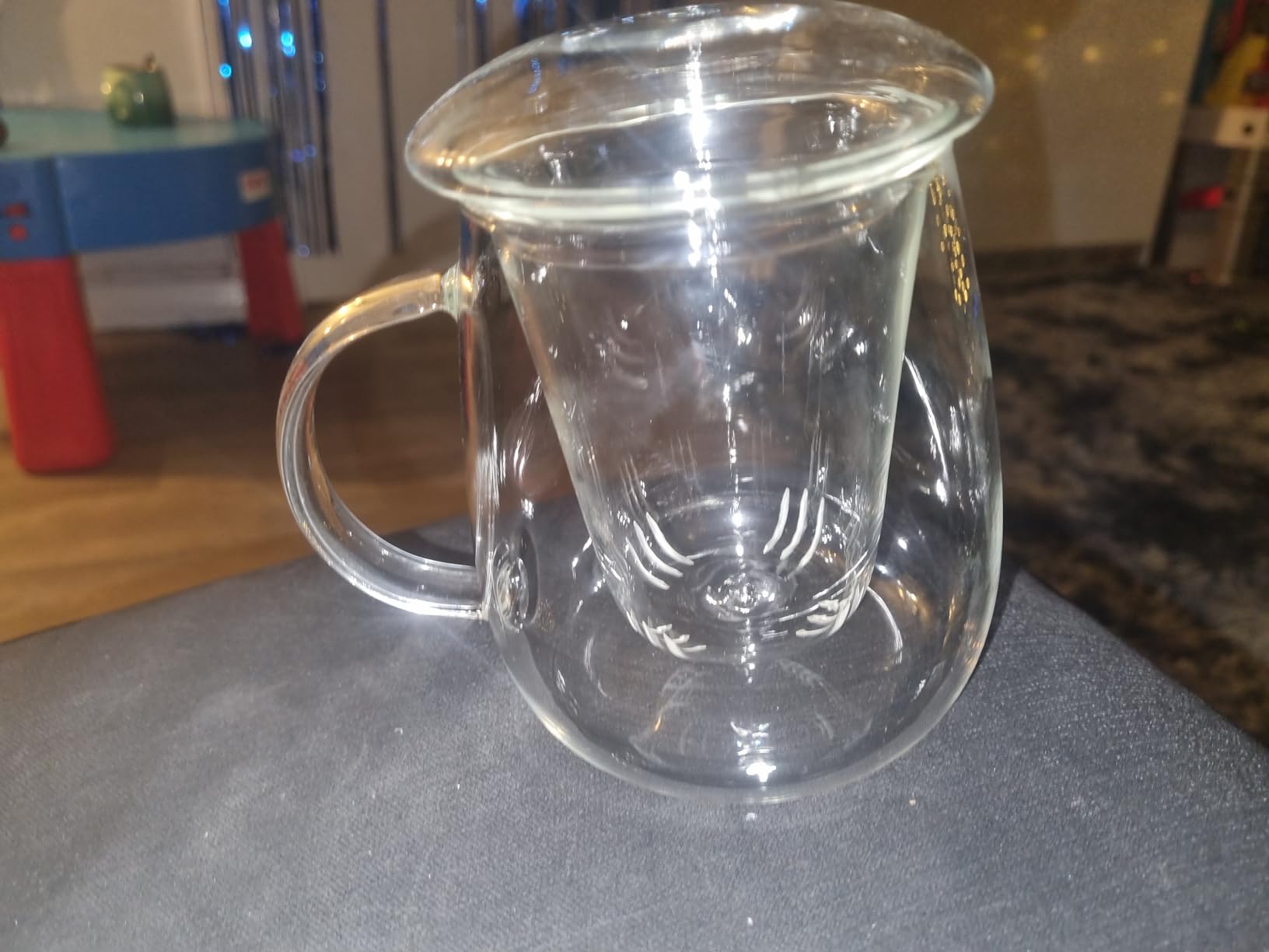 Arefen Clear Glass Tea Infuser Mug with Strainer and Lid Large Tea Cup ...
