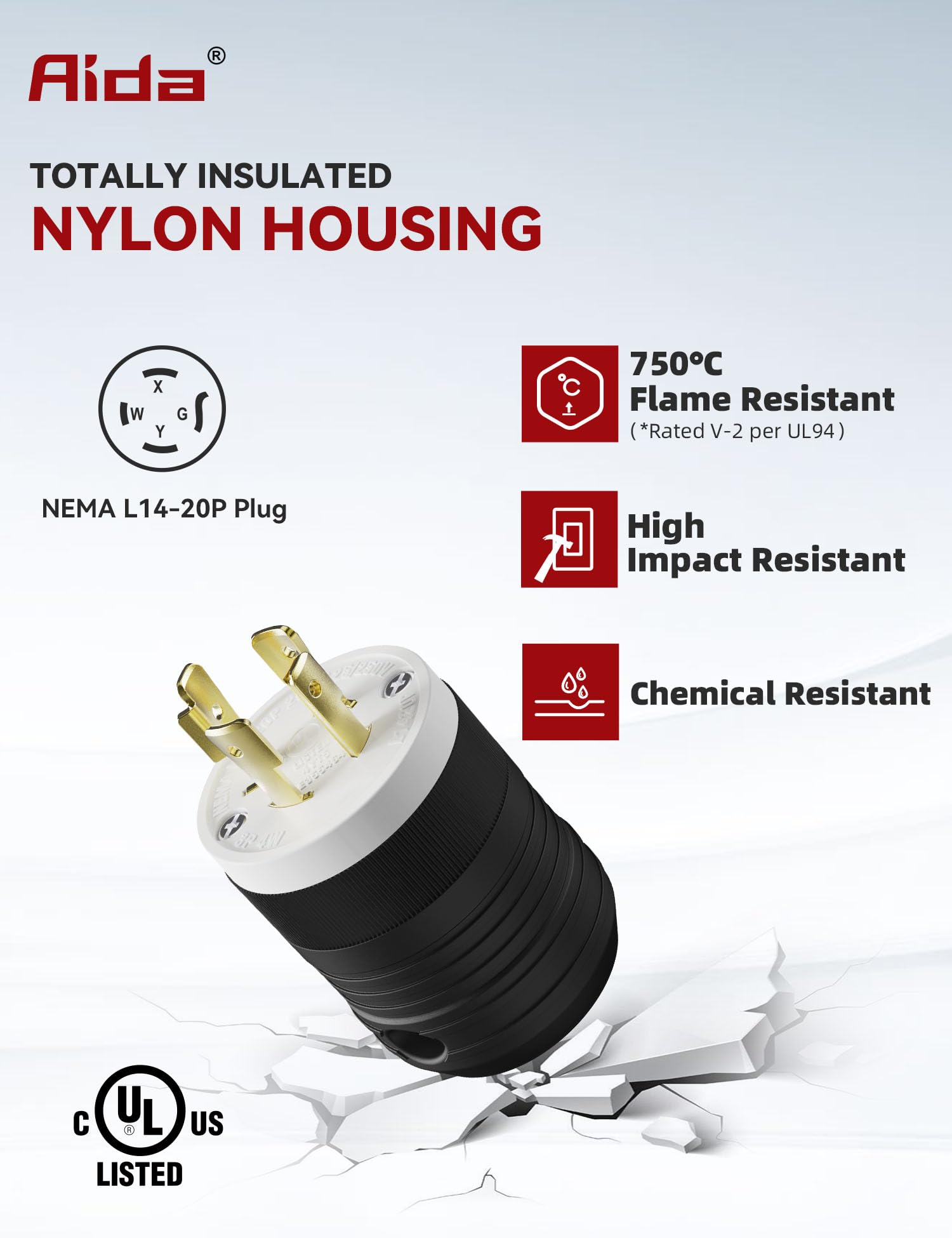 Snapklik.com : NEMA L14-20P Locking Plug, Twist Generator Male Plug ...