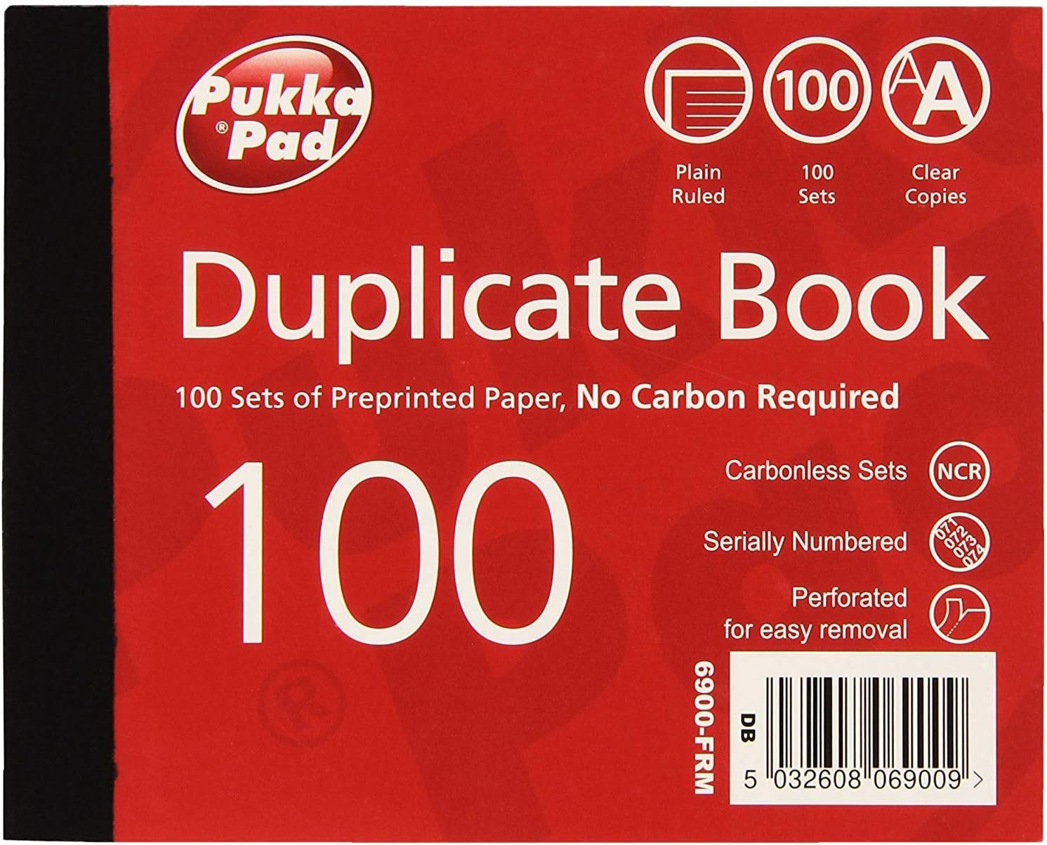 Pukka Pads 6900-FRM 105x130mm Plain Ruled Duplicate/Invoice Book (Pack of 5), Red : Amazon.co.uk ...