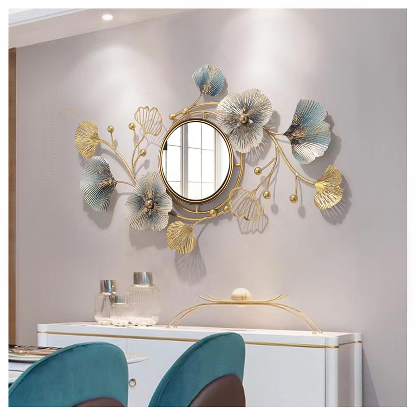 MIYUEWU Large Decorative Wall Mirrors for Living Room, Creative Metal ...