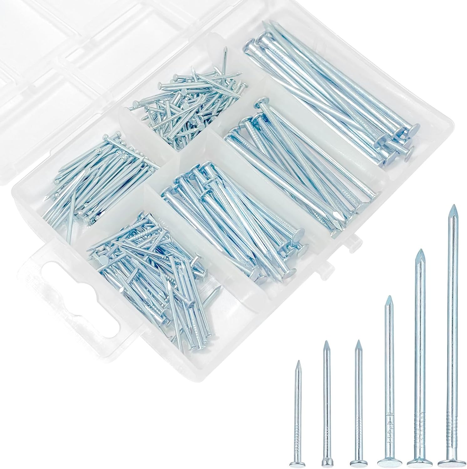 starfa lab 240 PCS Assorted Nails Set, 6 Sizes Nail Assortment kit ...