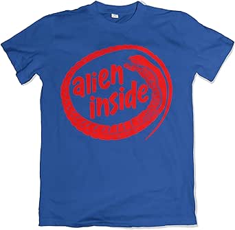 Teamzad Chestburster Alien Inside Parody Blue T Shirt Medium | Amazon.com