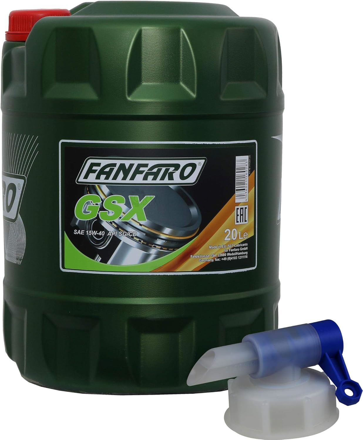 FANFARO GSX 15W-40 API SG/CD Aceite de Motor para Coche (20 L, incluye ...