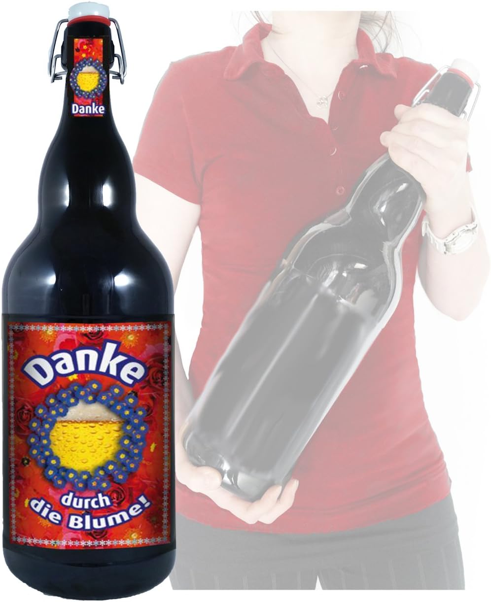 Danke durch die Blume - 3 Liter XXL-Flasche Bier mit Bügelverschluss ...