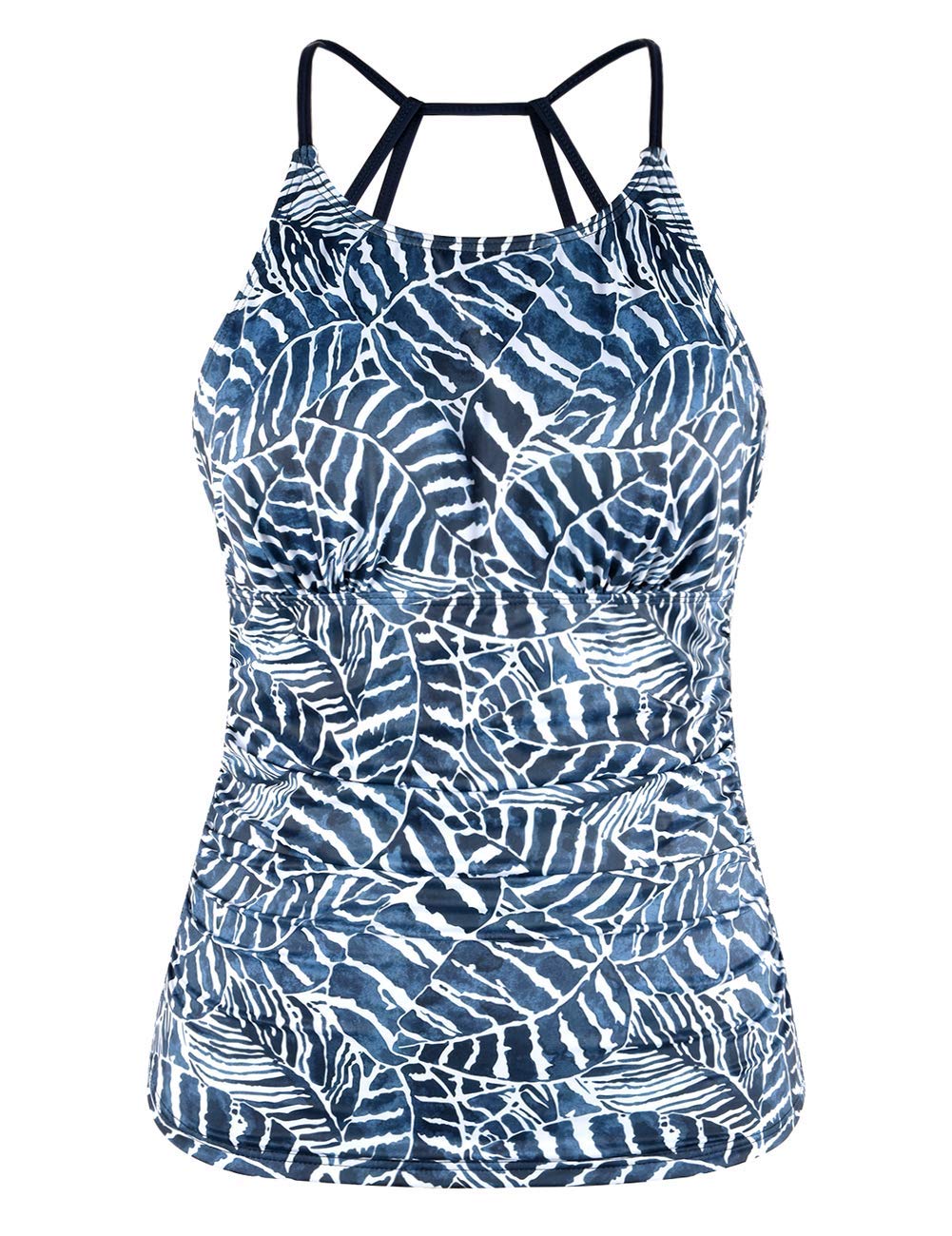 Snapklik.com : Cadocado Womens Swimsuit Top Ruched Swimwear High Neck ...
