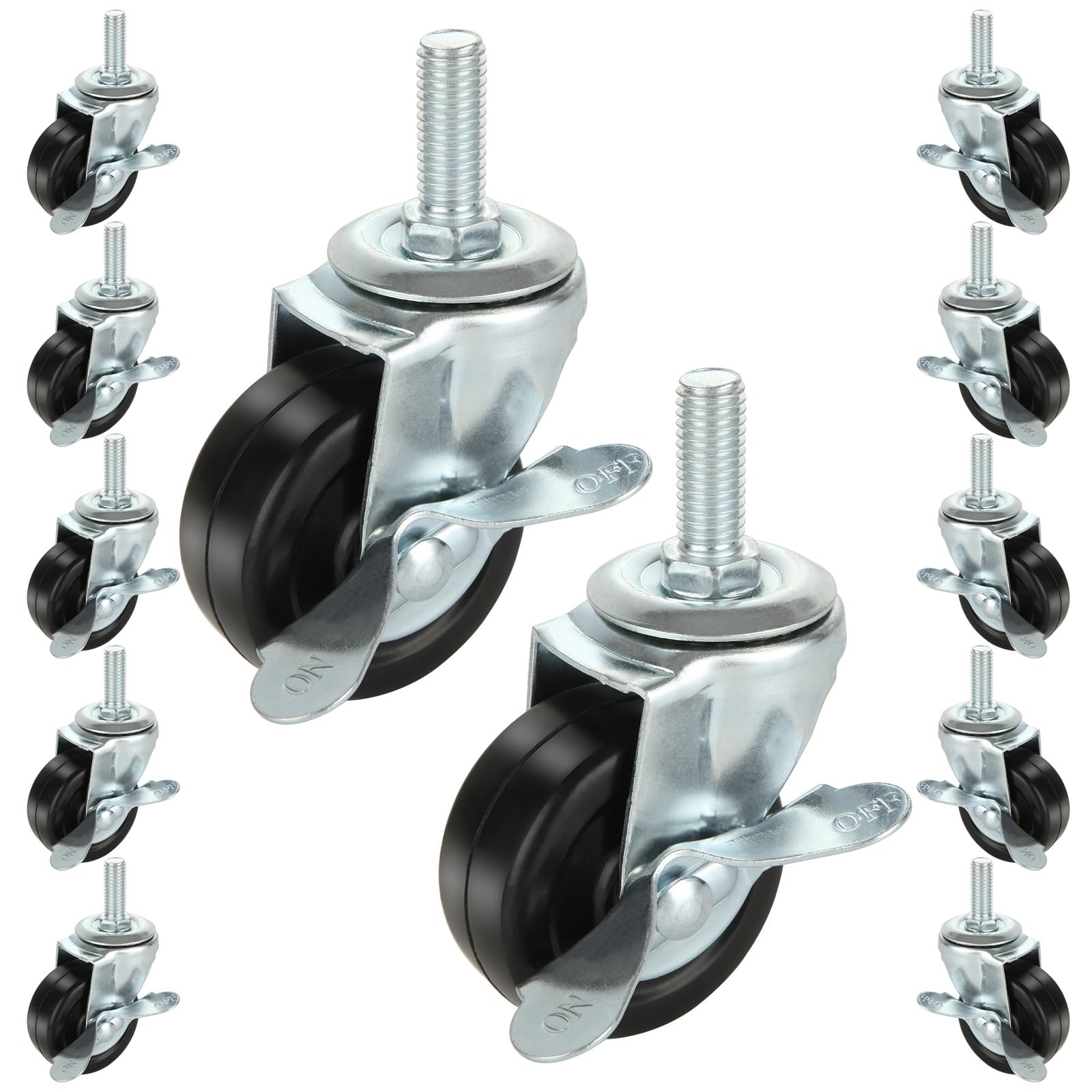 Snapklik.com : 12PCS Caster Wheels Heavy Duty Swivel Casters 2 Inch ...