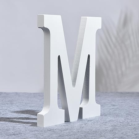Amazon.com: AOOLADA 10 Inch Wooden Letter M for Wall Decor, Large White ...