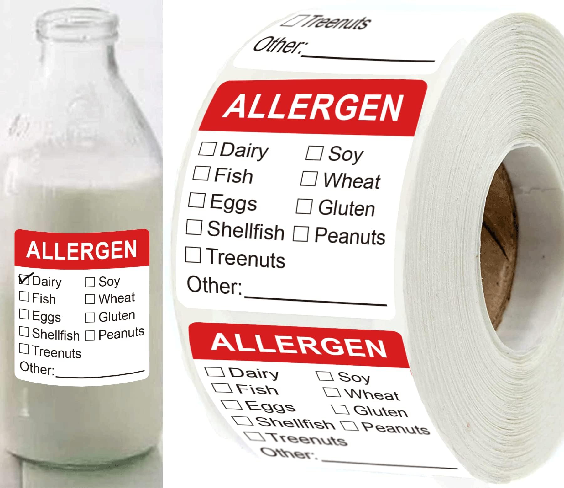 Amazon.com : 500 Pcs Allergy Stickers, Circular with Top 10 Common ...