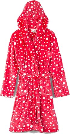 Little Blue House By Hatley Women's Fleece Robe-Snowball Polka Dot ...