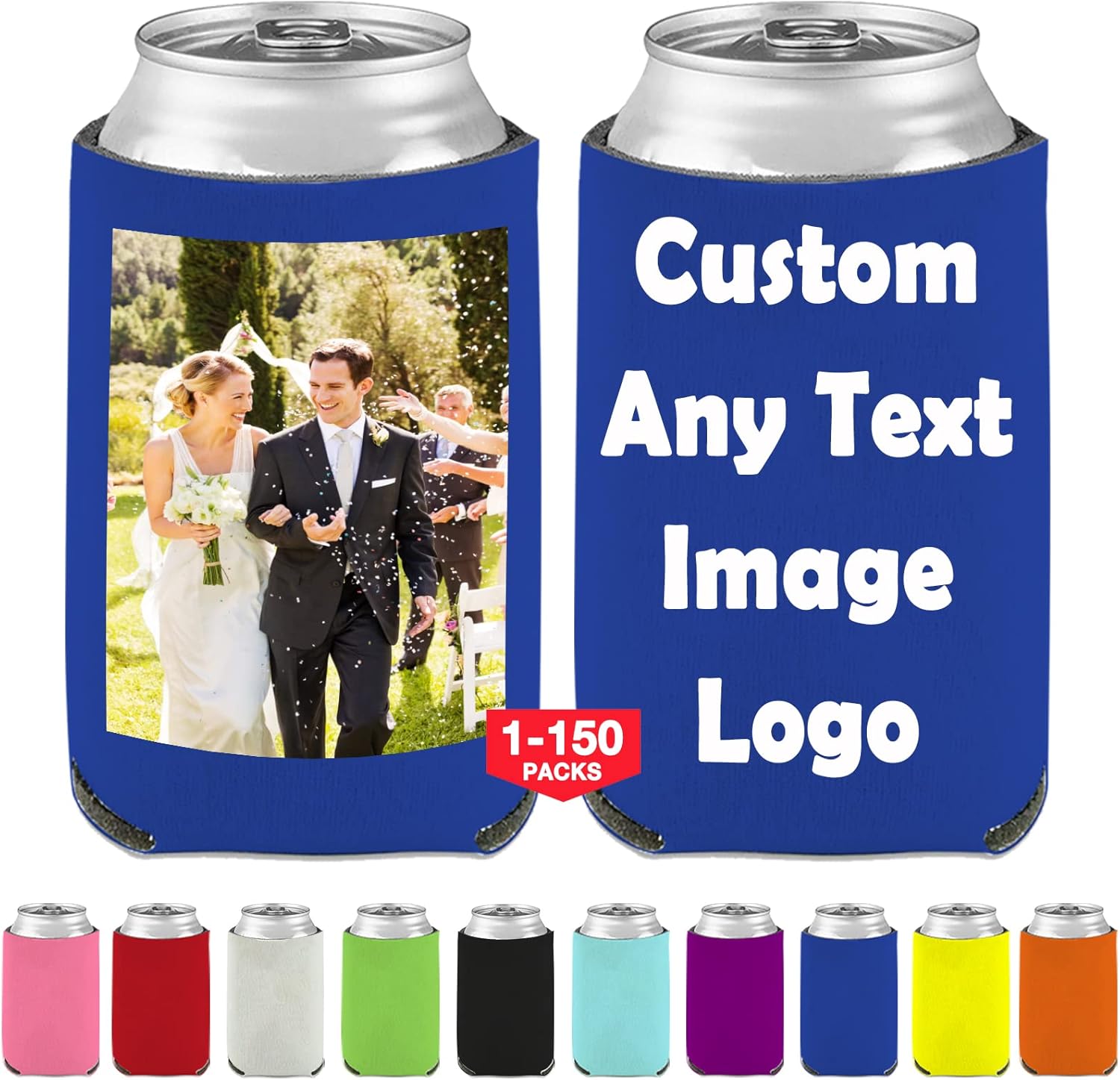 Amazon.com: Up to 150 Custom Can Sleeves Beer Cooler Bulk Personalized ...