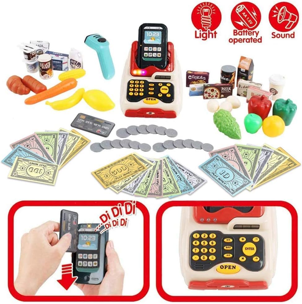 Snapklik.com : deAO Pretend Play Grocery Store Kids Supermarket Set ...