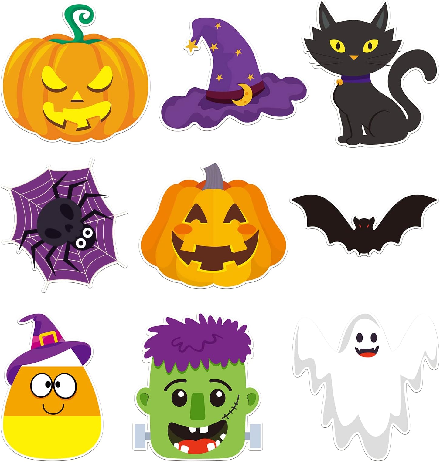Amazon.com: 45 PCS Colorful Halloween Cutouts for Bulletin Board ...