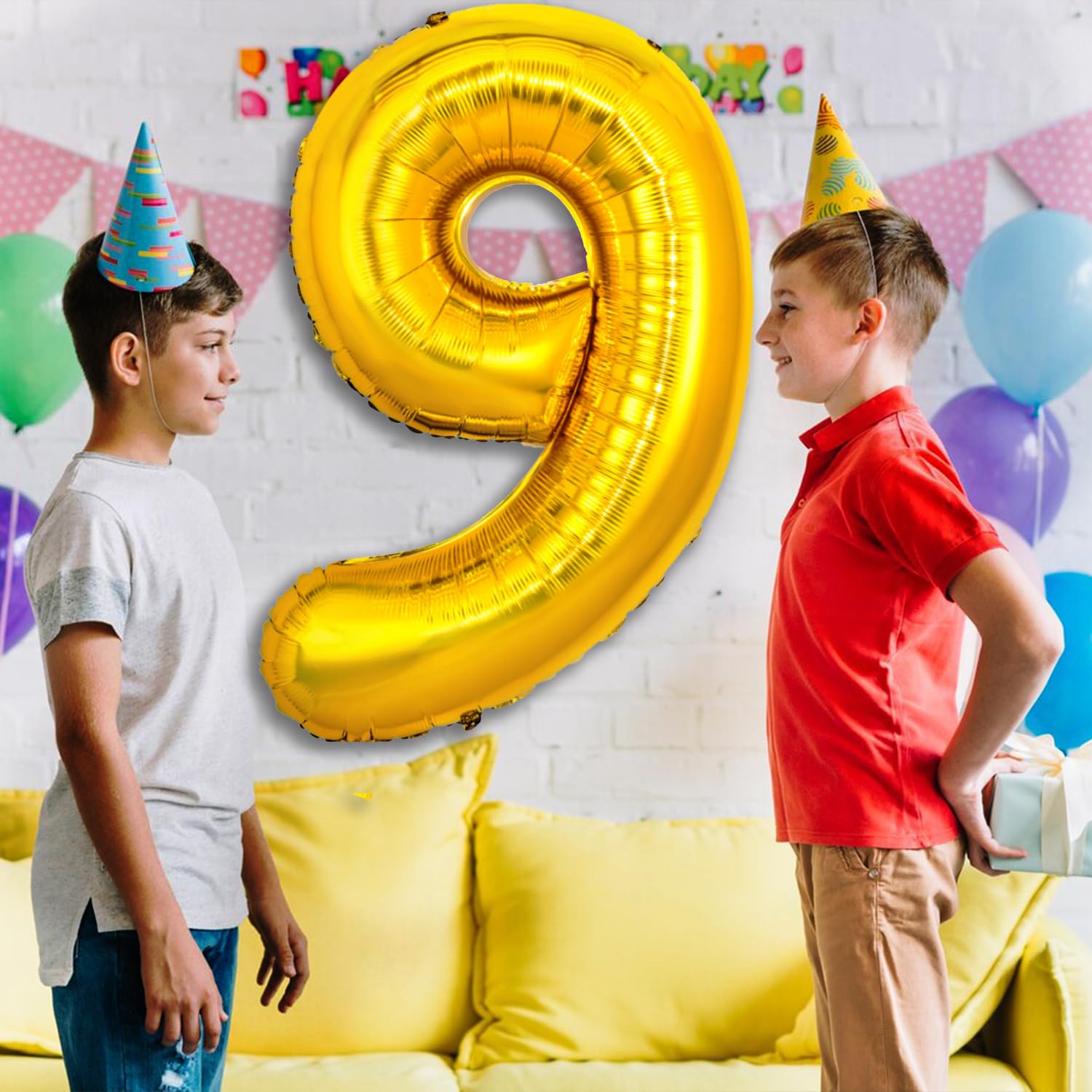 Snapklik.com : 40 Inch Gold Large Numbers Balloons 0-9, Giant Number 9 ...