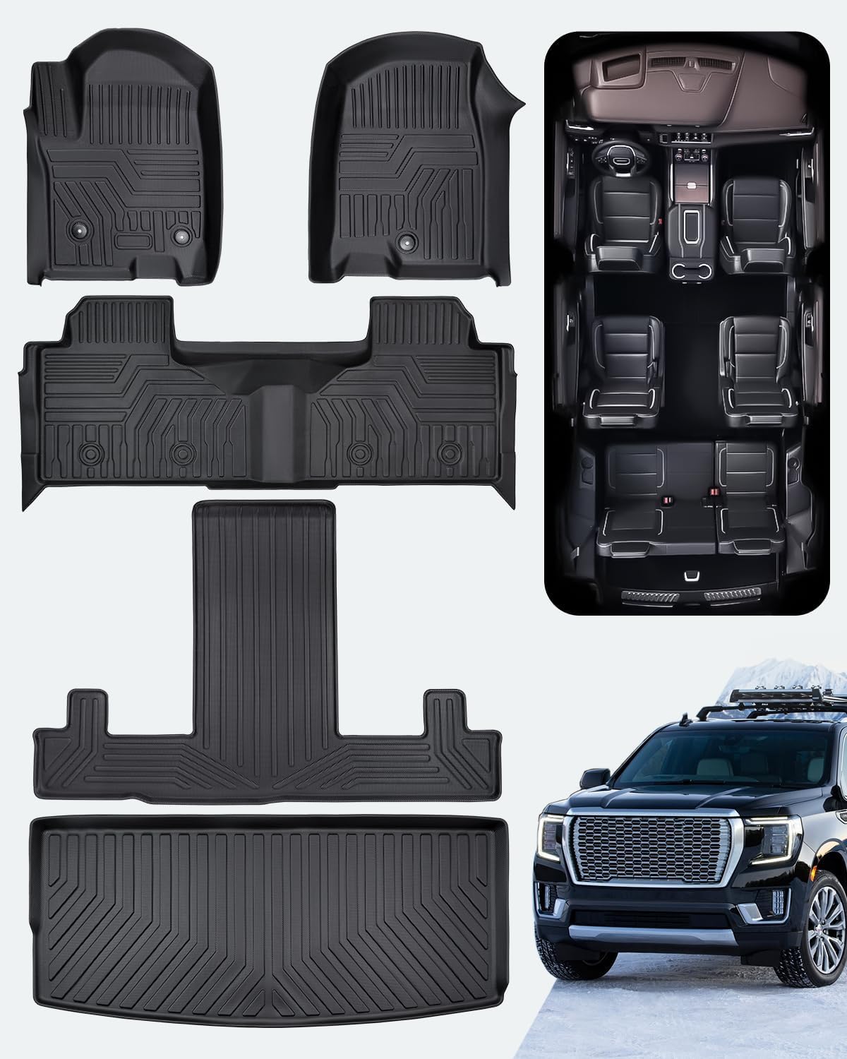Amazon.com: Liner Master® Floor Mats 3 Row Cargo & Liner Set for ...
