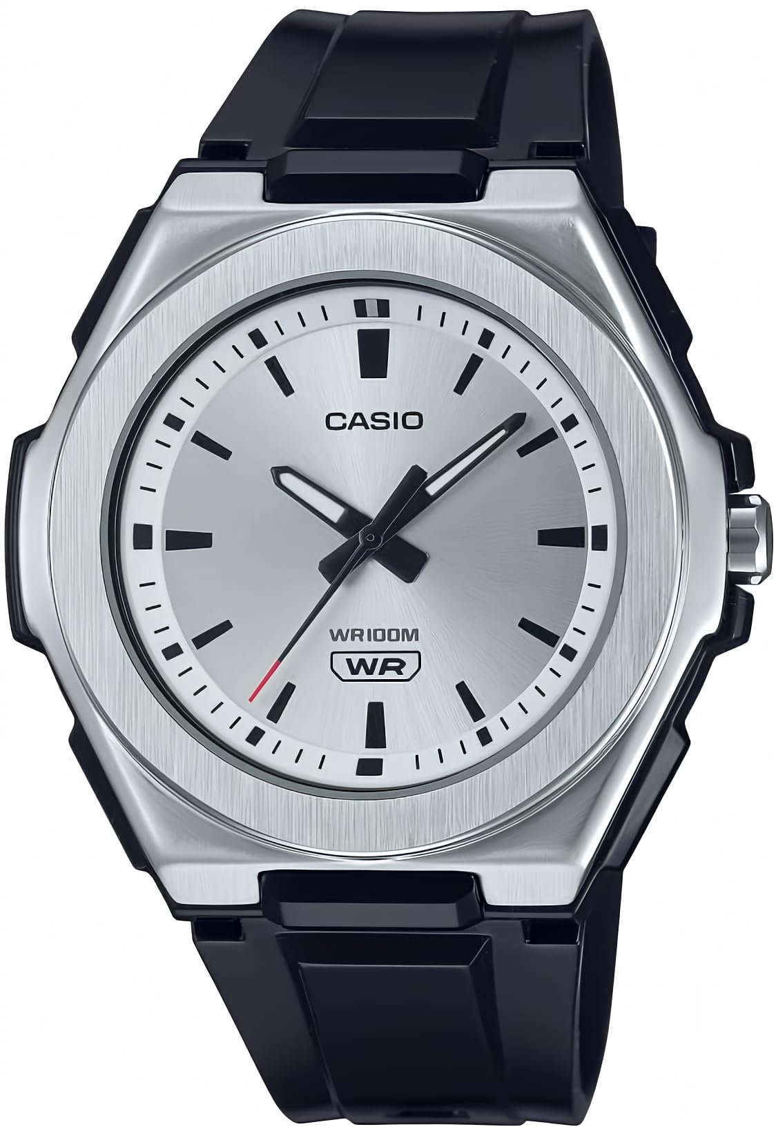 Amazon.com: Casio Men's Analog Watch Black Resin Band Stainless Steel ...