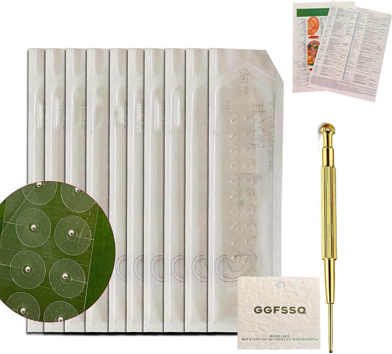 Amazon.com: GGFSSQ Ear Seeds Acupuncture Kit - 200 Pieces - Acupressure ...