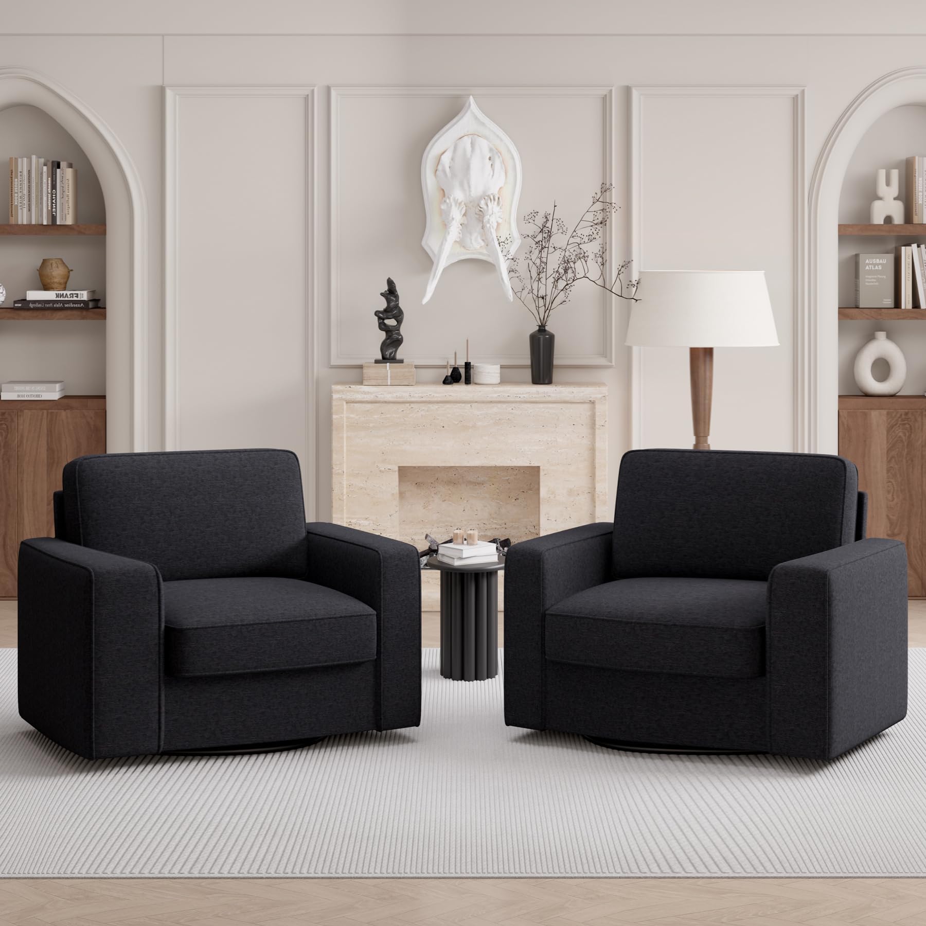 Amazon.com: Nebuaegis Swivel Accent Sofa Chair Set of 2, 360 Degree ...