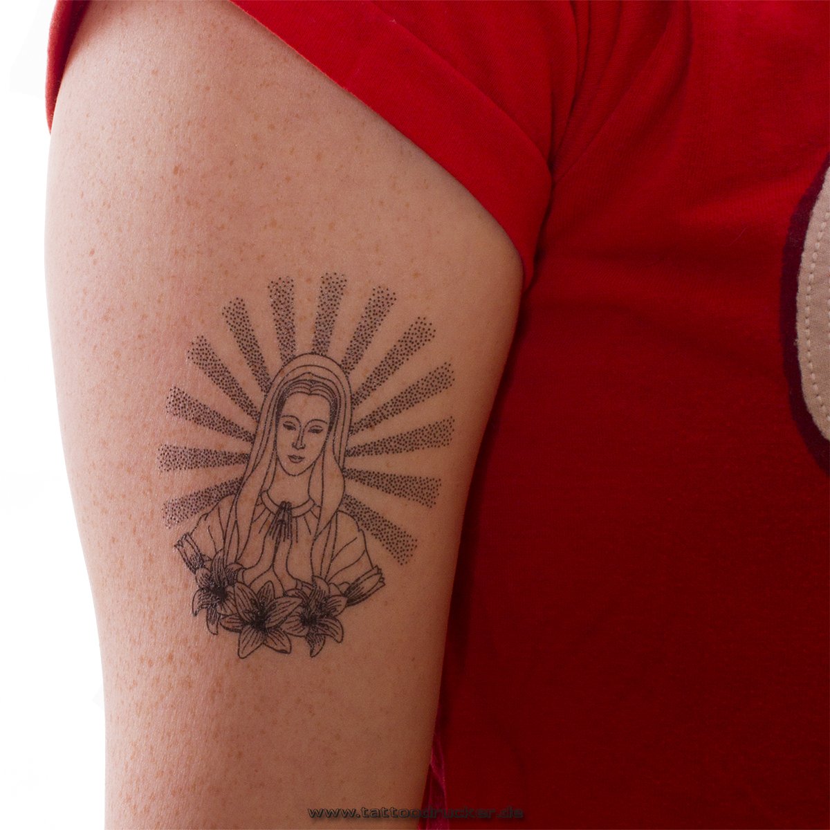 Jungfrau Maria Tattoo Farbe Vollarm Tattoo Aufkleber.