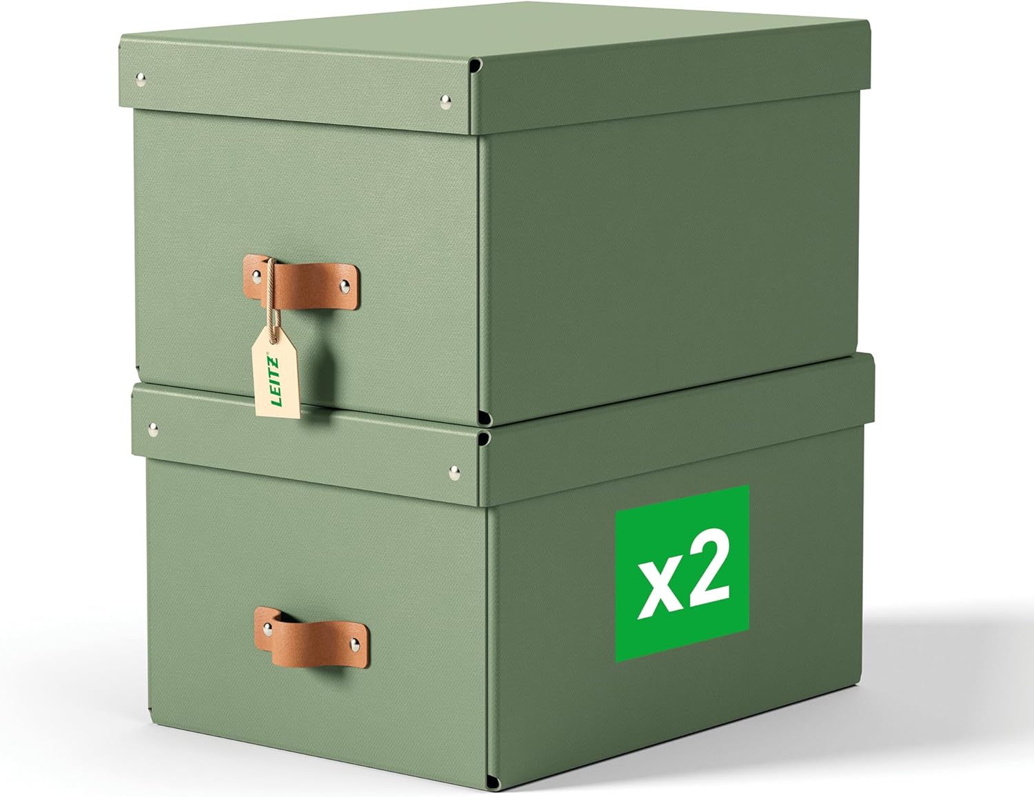 Leitz Puro Medium Storage Box with Lid – Set of 2 Durable Storage Boxes ...