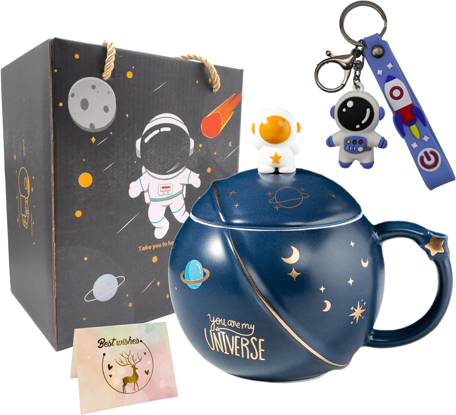 Sycle circle Cute Astronaut Mug, Kawaii Space Planet Ceramic Mug with ...